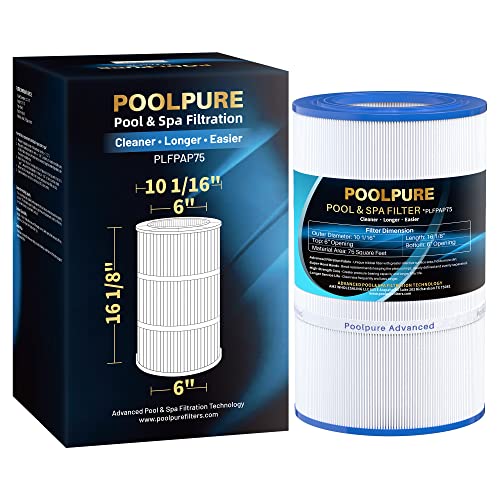 POOLPURE PAP75 Pool Filter Replaces Pentair CC75, PAP75, Ultral-C2, R173214, 59054100, Unicel C-9407, Filbur FC-0685, 590541, 75 sq.ft Filter Cartridge 1 Pack