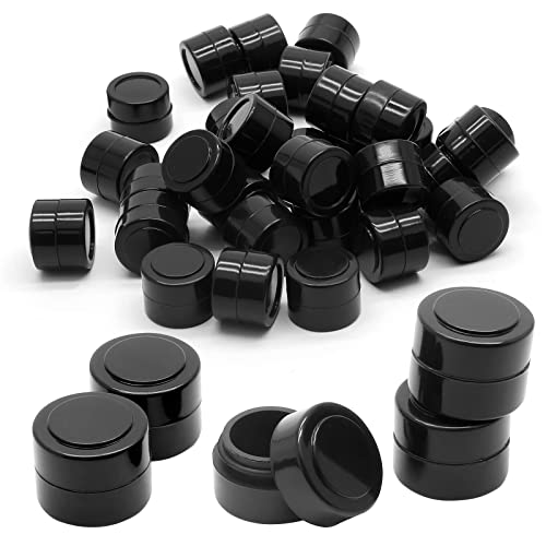 suiwotin 150pcs 2ML Silica Gel Containers, Non-Stick Wax Containers, Multi Use Storage Jars for Wax, Oil Concentrate (Black)