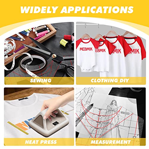 Tshirt Ruler Guide for Vinyl Alignment,T Shirt Ruler to Center Design,Tshirt Measurement Tool with Heat Tape ,Sublimation,Heat Transfer,Acrylic Ruler for All Size,Heat Press Accessories