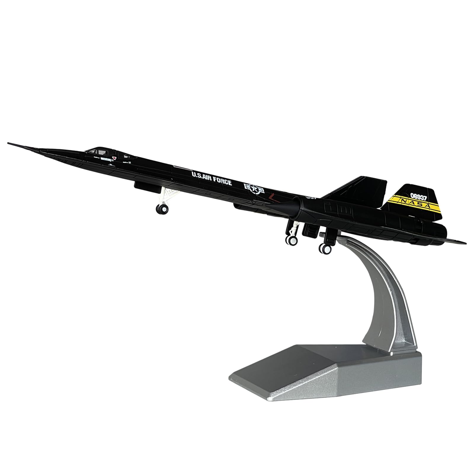 SR-71 Blackbird Model Plane 1/144 SR71 Blackbird Aircraft Model Metal Blackbird Aircraft Model Military Fighter Attack Airplane Model with a Free Bomb Loading Vehicle for Collection or Birthday Gift