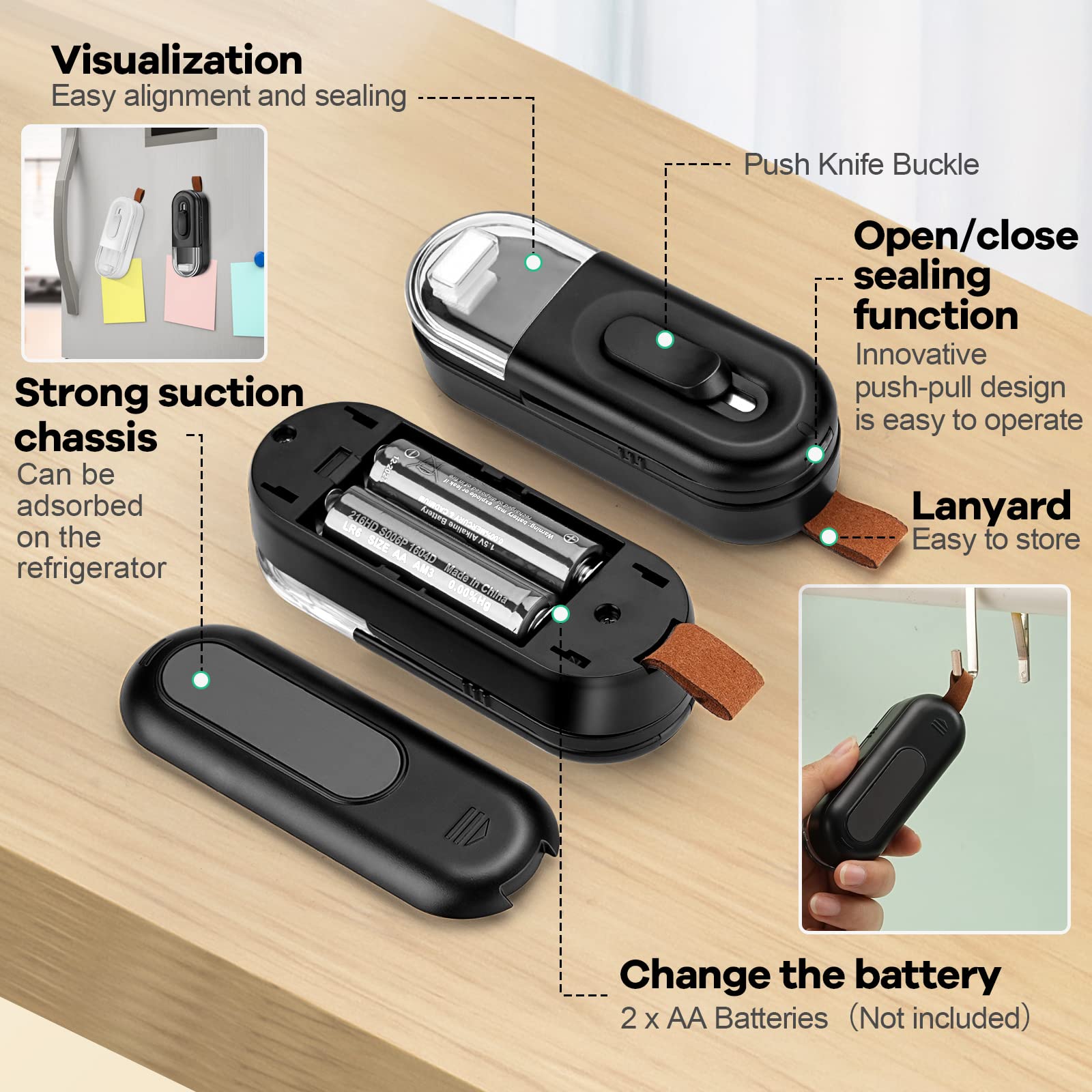 Mini Bag Sealer Chip Bag Sealer Portable Handheld Heat Vacuum Sealer with Cutter Plastic Bag Sealer Bag Resealer Machine for Chip Bags Automatic Bag Sealer