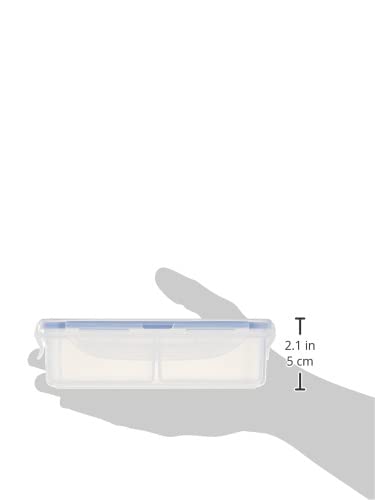 LOCK & LOCK Airtight Rectangular Food Storage Container with Removable Divider 18.60-oz / 2.32-cup