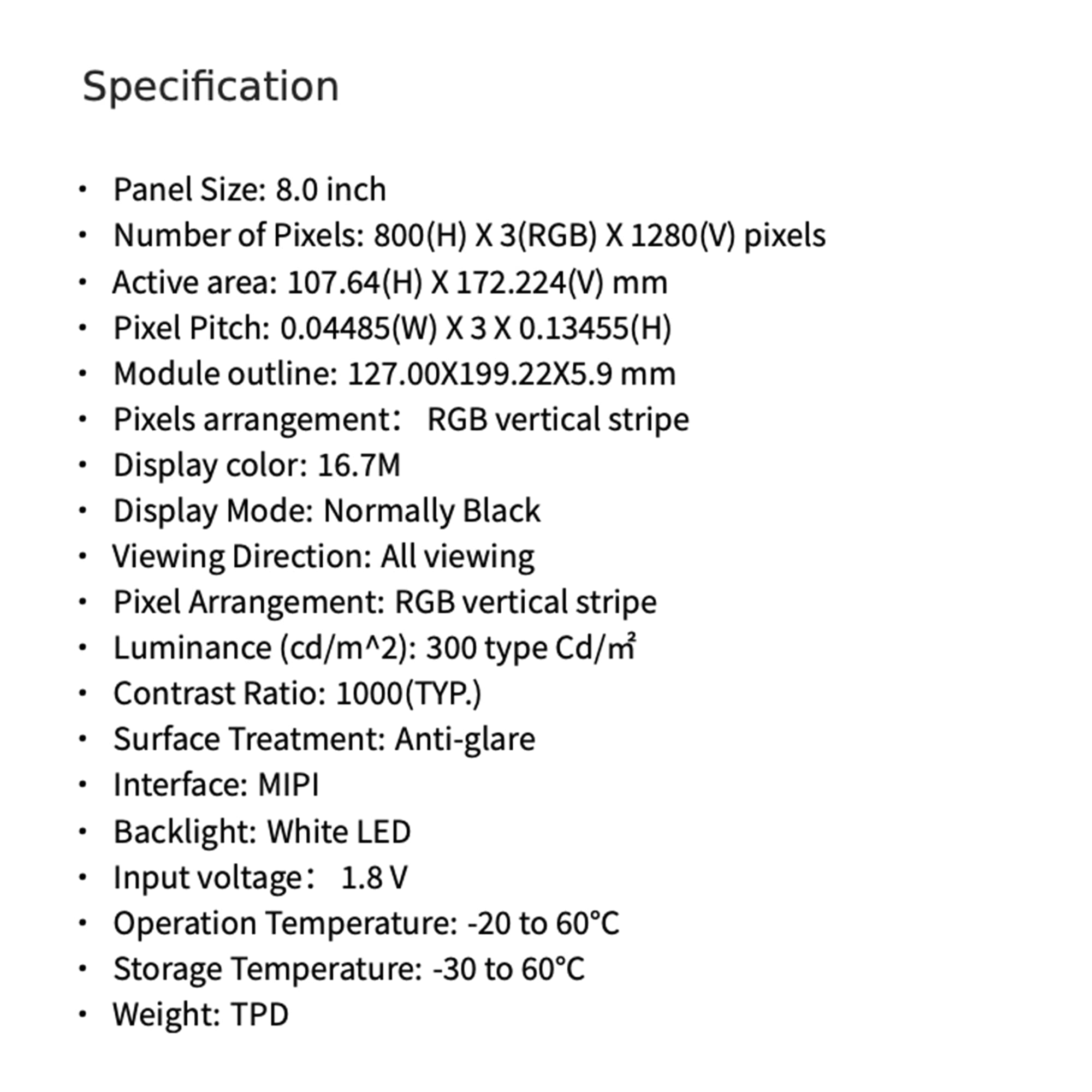 RADXA Display 8 inch HD Touch Screen Display for RADXA Rock Pi 3/4