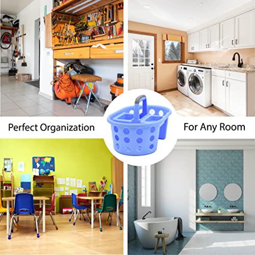 SIMPLYKLEEN 2-Pack Plastic Shower Caddy Bathroom Storage Organizer, Craft Organizer, School Supplies, Teacher Organizer with handle Periwinkle Made in the USA
