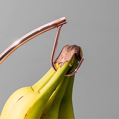 Rose Gold Banana Holder | Rust-Resistant & Durable Steel Construction | Sleek & Modern Design for Kitchen Countertops | Perfect for Home and Office Use | Prevents Bruising & Extends Shelf Life