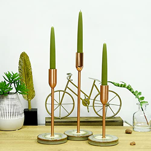 Zest Candle 12-Piece Taper Candles, 6-Inch, Sage Green