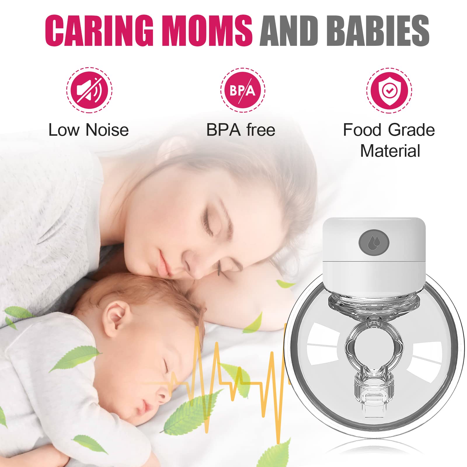 PULLNSCOOP Electric Wearable Breast Pump Pain Free Hands Free Effective Suction Portable Breastfeeding Low Noise 2 Modes 9 Levels