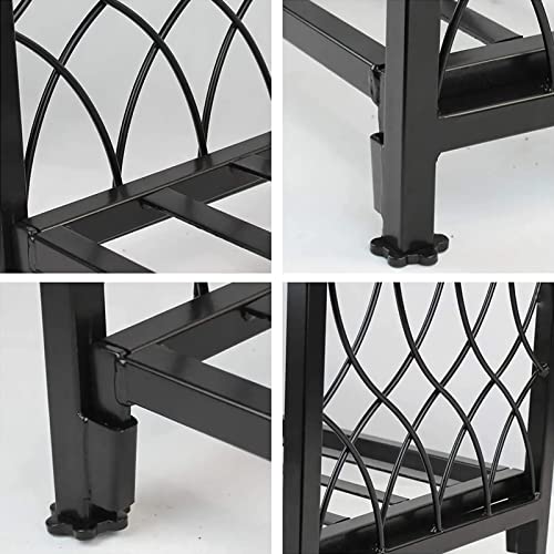 MYFIREPLACEDIRECT Firewood Rack with Log Bag Fireplace Log Holder Indoor Outdoor Wood Storage Log Rack Decorative Heavy Duty Steel Firewood Carrier Stove Bracket Stacking Rack