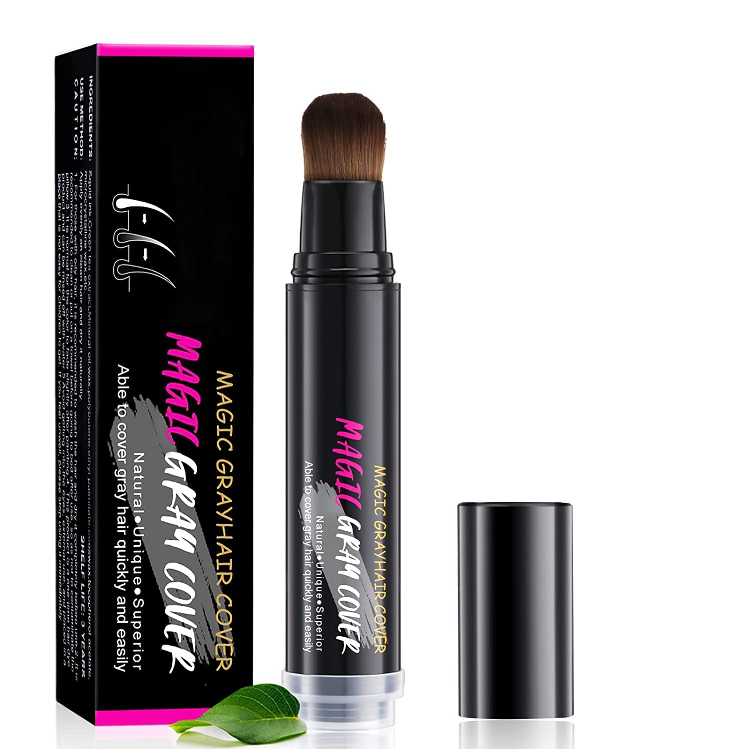 Semi-permanent Root Touch Up Powder Stick for Temporary Gray Coverage - Hair Coloring Pen, Hairline Shading Sponge, and Hair Filler (COFFEE/BROWN)