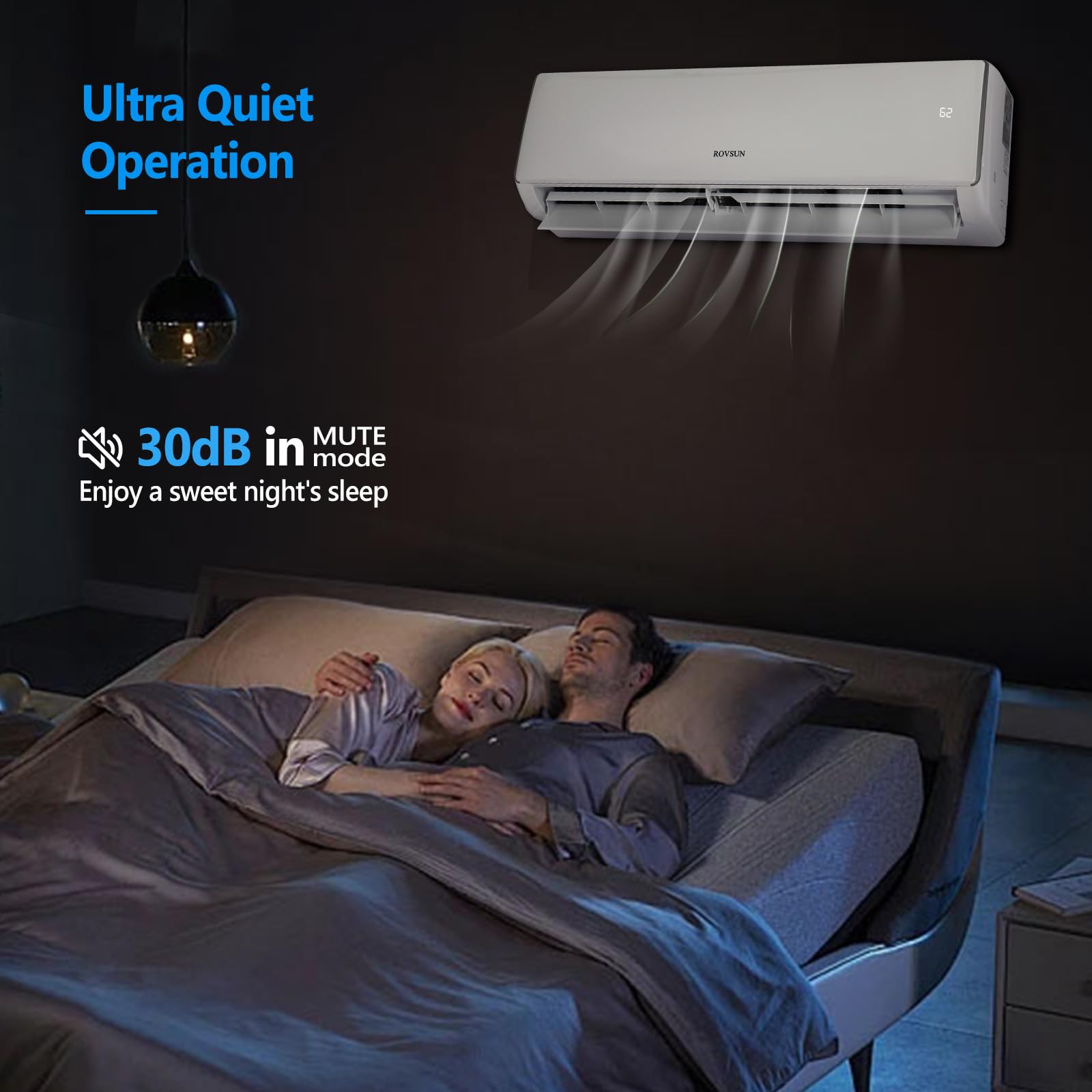 ROVSUN 11000 BTU Wifi Enabled Mini Split Air Conditioner & Heater, 17 SEER2 115V Inverter Ductless Wall AC Unit with Pre-Charged Condenser, Heat Pump & Installation Kit