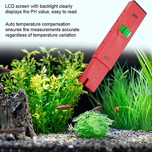 Mumusuki Protable LCD Digital PH Meter Pen of Tester Food Beverage Aquarium Pool Water Quality Wine Urine Automatic Calibration