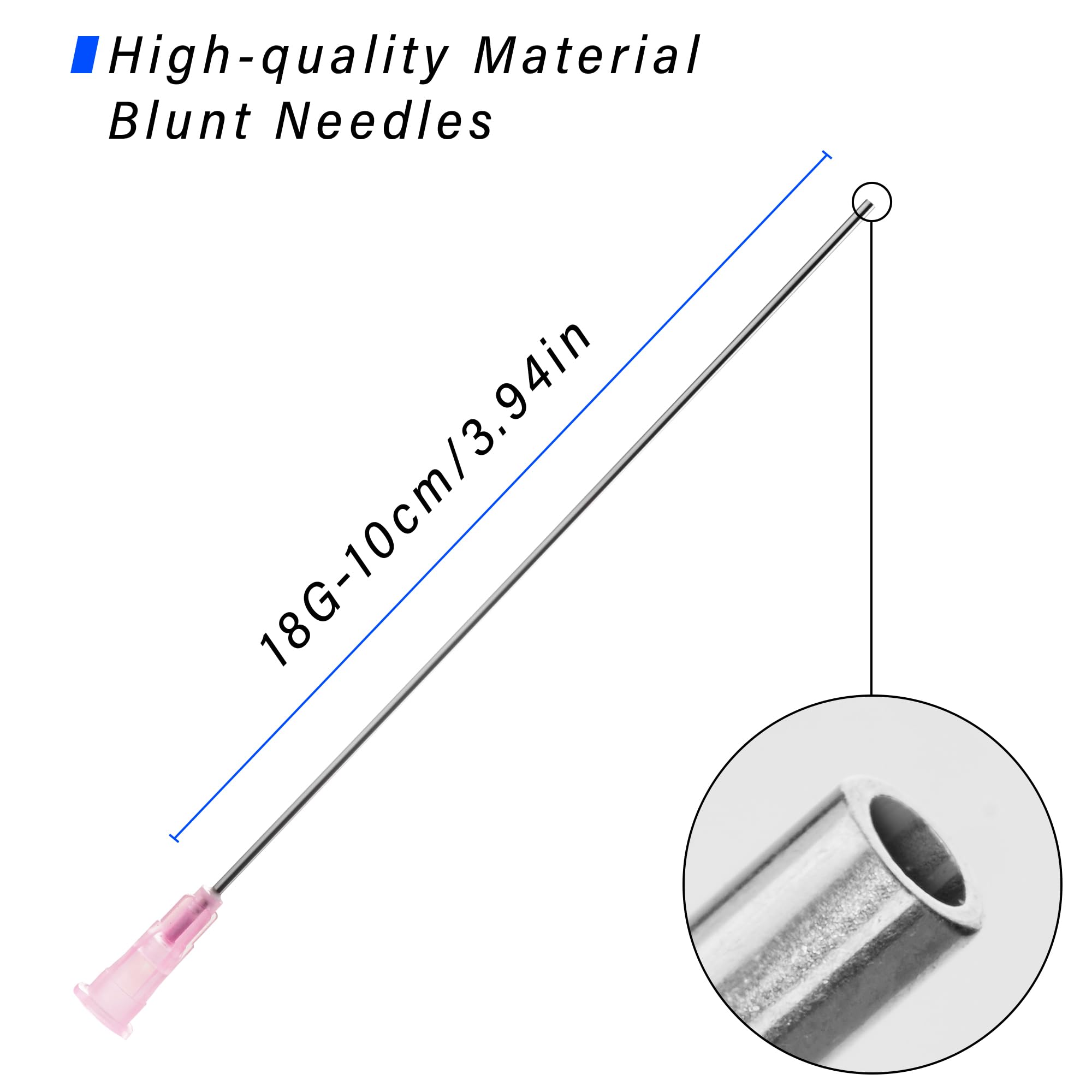 otwooi Syringes with 18 Ga Blunt Tip Needle, for Precision Liquid Handling and Refilling - 5ml 10ml 20ml 30ml Syringe Blunt Needles, Ideal for Liquids, Adhesives, and Oils(5ml, 5pcs)