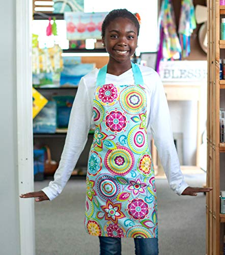 Sara Sews Handmade Colorful Aqua Baking Art Craft Apron Gift for Tween Girl