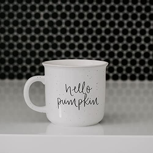 Sweet Water Decor Fall Coffee Mugs | Seasonal 16oz Ceramic Campfire Coffee Cup | Microwave & Dishwasher Safe Autumn Mug Great for Halloween, Pumpkin Spice Lattes & Thanksgiving (Hello Pumpkin)