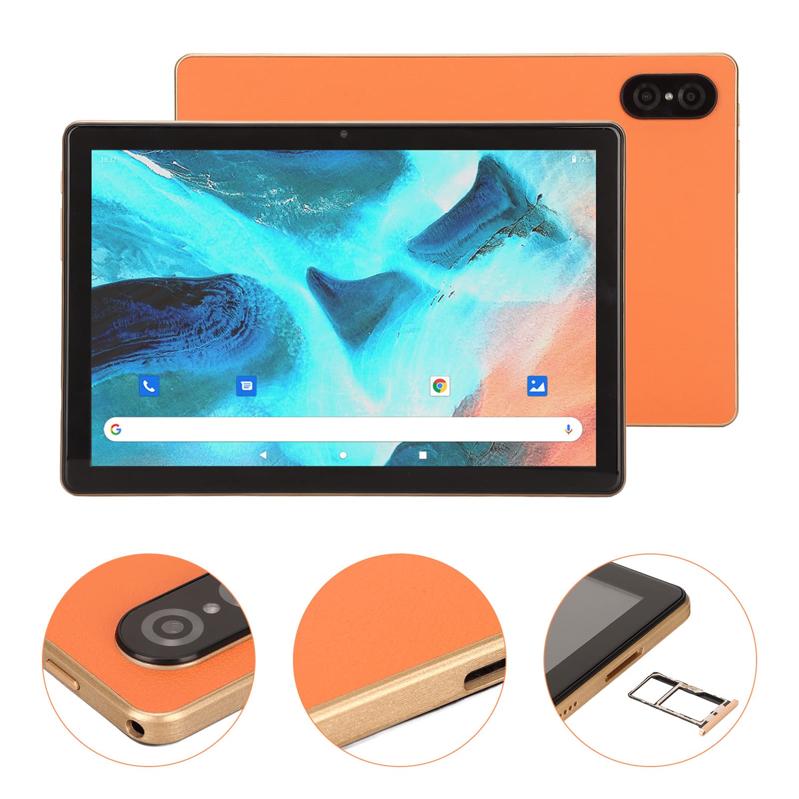 Septpenta Android Tablet 10.1 Inch Tablet, 128GB Storage Tablets, 6GB RAM 128GB ROM, Dual SIM Dual Standby, Efficient Octa Core Processor for Everyday Entertainment and Travel(USA)