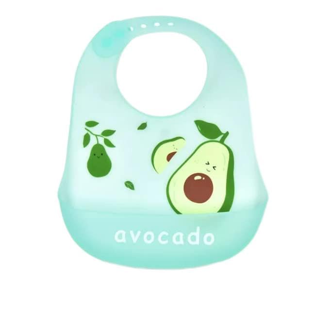 Premium Baby Bibs Waterproof Silicone light weight Adjustable for Babies & Toddlers, soft, BPA Free, Easy Clean up (Avocado)