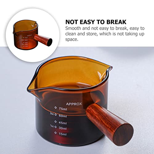 Luxshiny Clear Coffee Mug Espresso Shot Glass with Handle Shot Glass Measuring Cup Mini Milk Glass Cup with Handle for Milk Coffee Espresso Making Amber Stained Glass