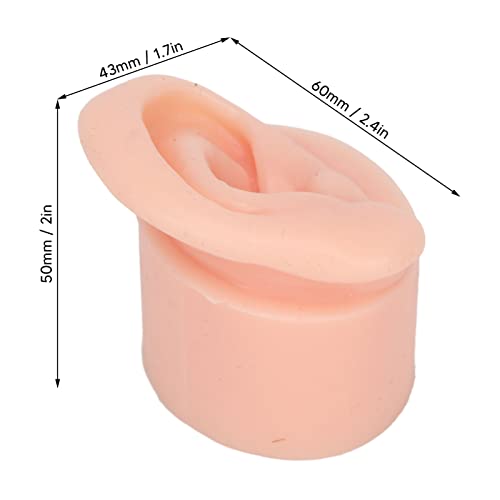 Piercing Ear Model, Light Skin Color Silicone Ear Model Teaching Tool Reusable Simulation for School (Left)
