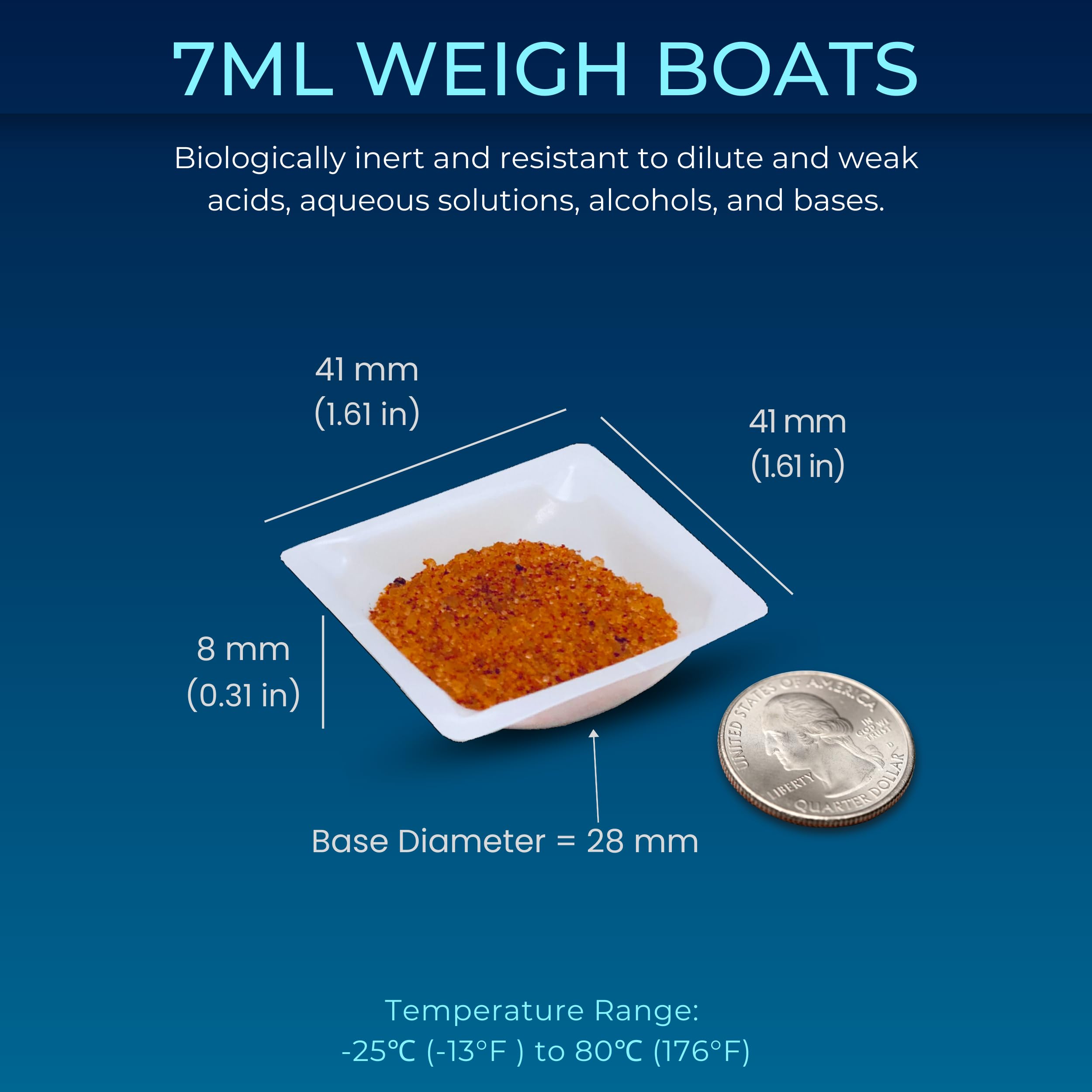 Pure Ponta Weigh Boats - Small, Medium & Large Square Plastic Disposable Trays for Scale - 7ml, 100ml, 330ml - 125pk Per Size