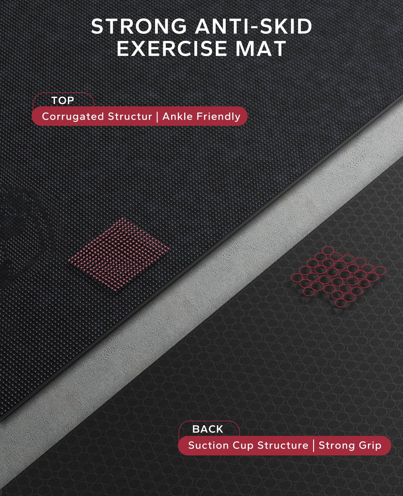 HAPBEAR Extra Large Exercise Mat-9'x6'x8mm(1/3 inch), Non-Slip, Ultra Durable, Thick Workout Mats for Home Gym Flooring Cardio, Yoga Mats for Fitness, High-Density Exercise Mat, Shoes-Friendly