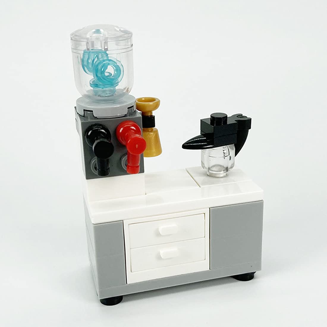 Ottima Coffee Machine Building Kit Kitchen Set, DIY Assembly Tableware Kitchen Cabinets Building Models for Kids Adults Compatible with Lego Ideas