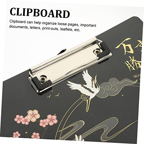 Tofficu 3pcs Acrylic Sheet Nurses Clipboards Paper Clip Holder Hardboard Clipboard Exam Paper Clips A4 File Folder Lightweight Clipboard Black Plate Clamp Multifunction Office Clipboard