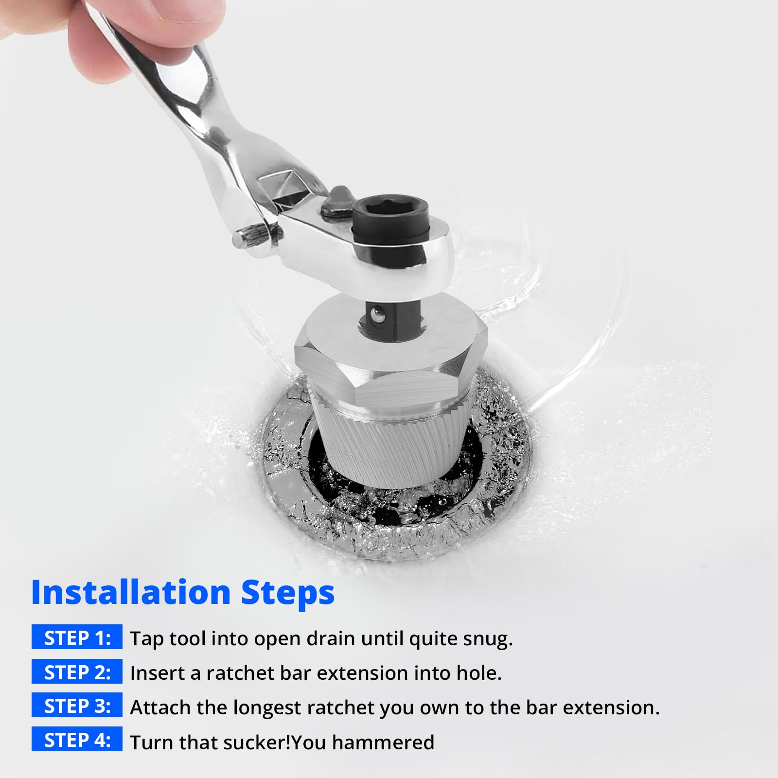 Tub Drain Removal Extractor Tool Remove The 1.5 inch Old, Broken, Stubborn and Rusted Drain Tub Bathtub Removers( 05255 1.5" )