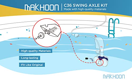 MAKHOON Pool Cleaner Replacement Parts C36 Swing Axle Kit for Polaris Zodiac 180/280/380 Pressure Cleaner
