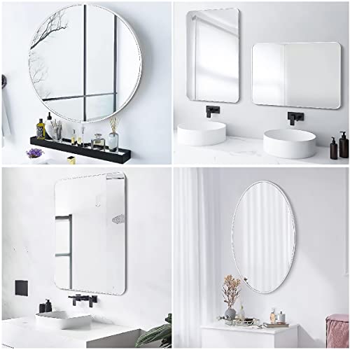 SCWF-GZ 16x24 Square Mirror Full Length Wall Mounted Hanging or Against Wall Metal Frame Dressing Make-up Mirrors for Entryway Bedroom Bathroom Living Room 16 24 inch Silver