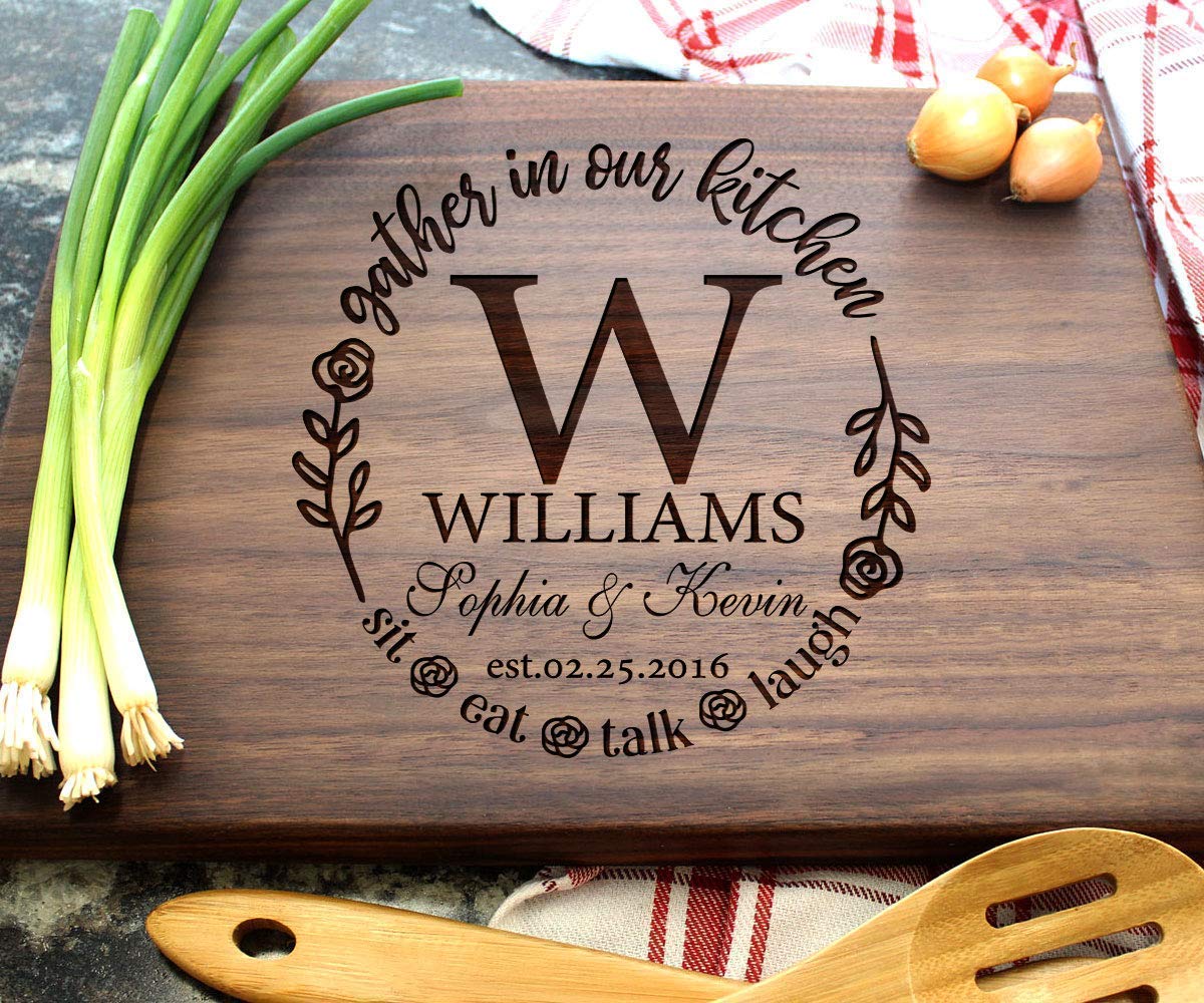 Personalized Cutting Boards, Wooden Custom Engraved Chopping Board for Wedding Gift, Bridal Shower, Engagement Gifts, Anniversary Gift, Housewarming Gift, Gift for Parents