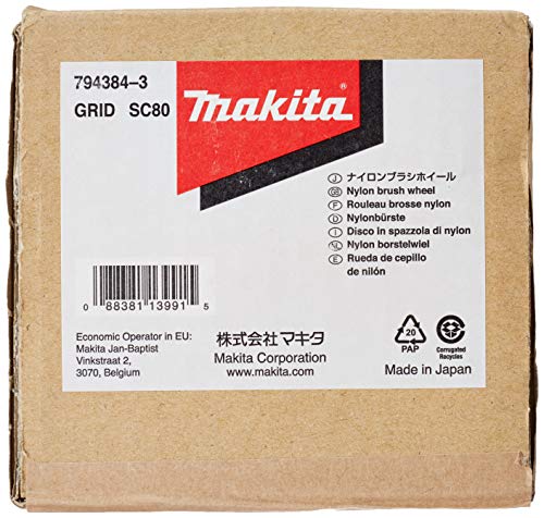 Makita 794384-3 Nylon Brush Wheel, 80 Grit, Coarse
