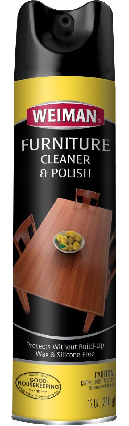 Weiman Wood & Furniture Cleaner & Polish - 12 Ounce - Aerosol Protect Clean Polish Wax Your Wood Tables Chairs Cabinets