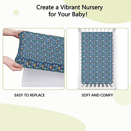 Space Themed Fitted Crib Sheet,Standard Crib Mattress Fitted Sheet Soft & Stretchy Fitted Crib Sheet-Great for Boy or Girl Room or Nursery,28β x52β,Multicolor