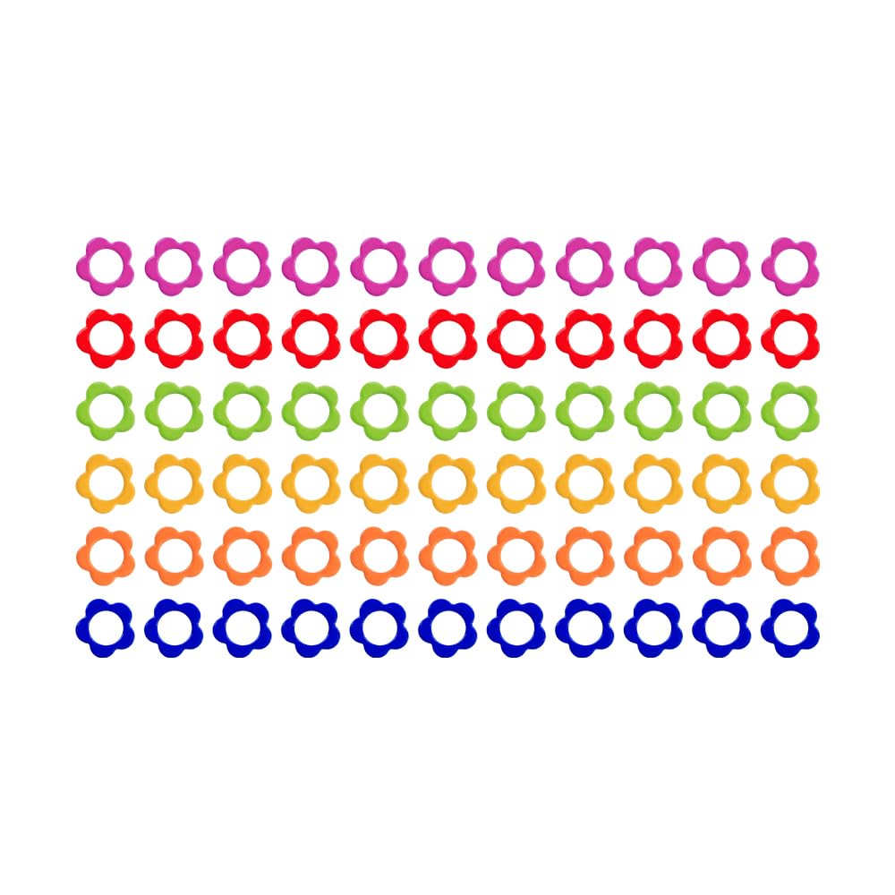 ZHENZHIZHE 60pcs Colorful Ring Stitch Markers Multicolor Stitch Markers Knitting Stitch Rings Mini Size Crochet Markers Knitting Tool for Sewing Weaving (10mm), wu ye hua10mm