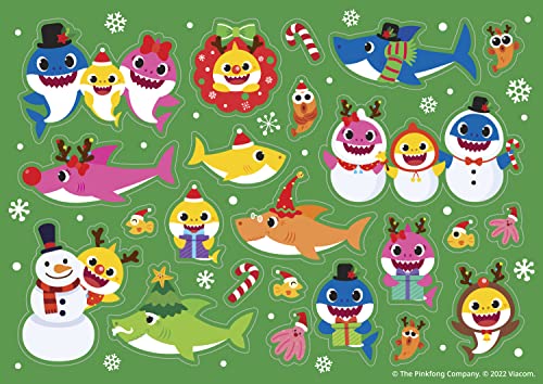 Paper Projects 01.70.40.005 Baby Shark Letter to Santa Pack | Also Includes Door Hanger, Stickers, and Envelope | Perfect for Christmas, Multicoloured, 26cm x15cm