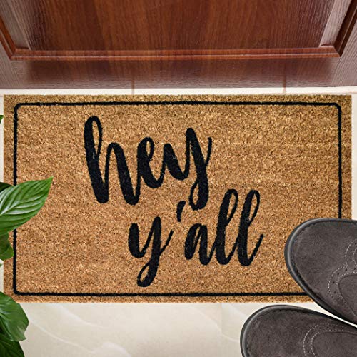 NINAMAR Door Mat Hey Y'all Natural Coir β 29.5 x 17.5 inch