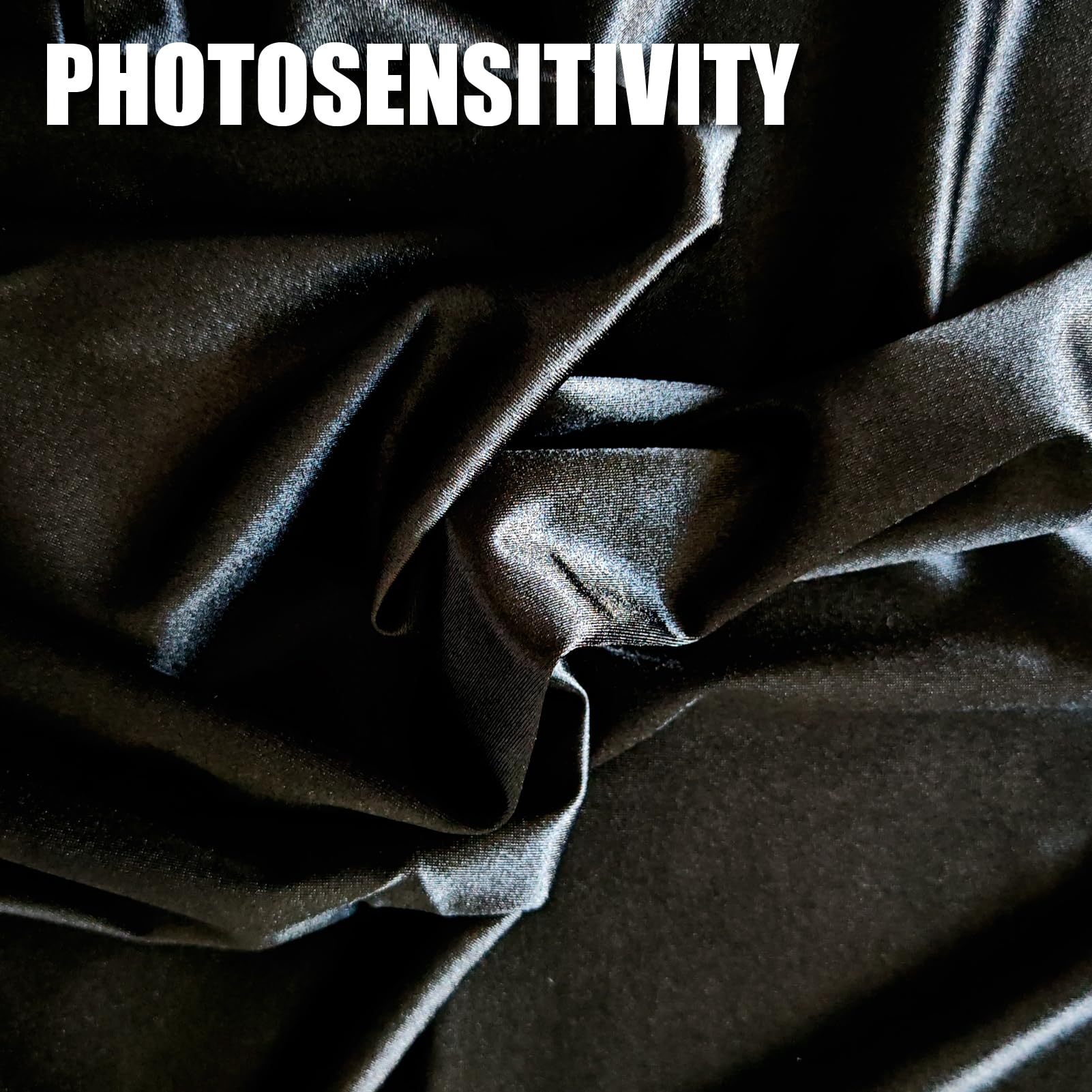 Spandex Fabric by The Yard, Black Stretch Fabric 2 Yards, 60" Inch Wide, Polyester Bridal Solid Silky Satin Fabric for Sewing, Pillow Case, Wedding, Bridal, Costume, DIY Crafting