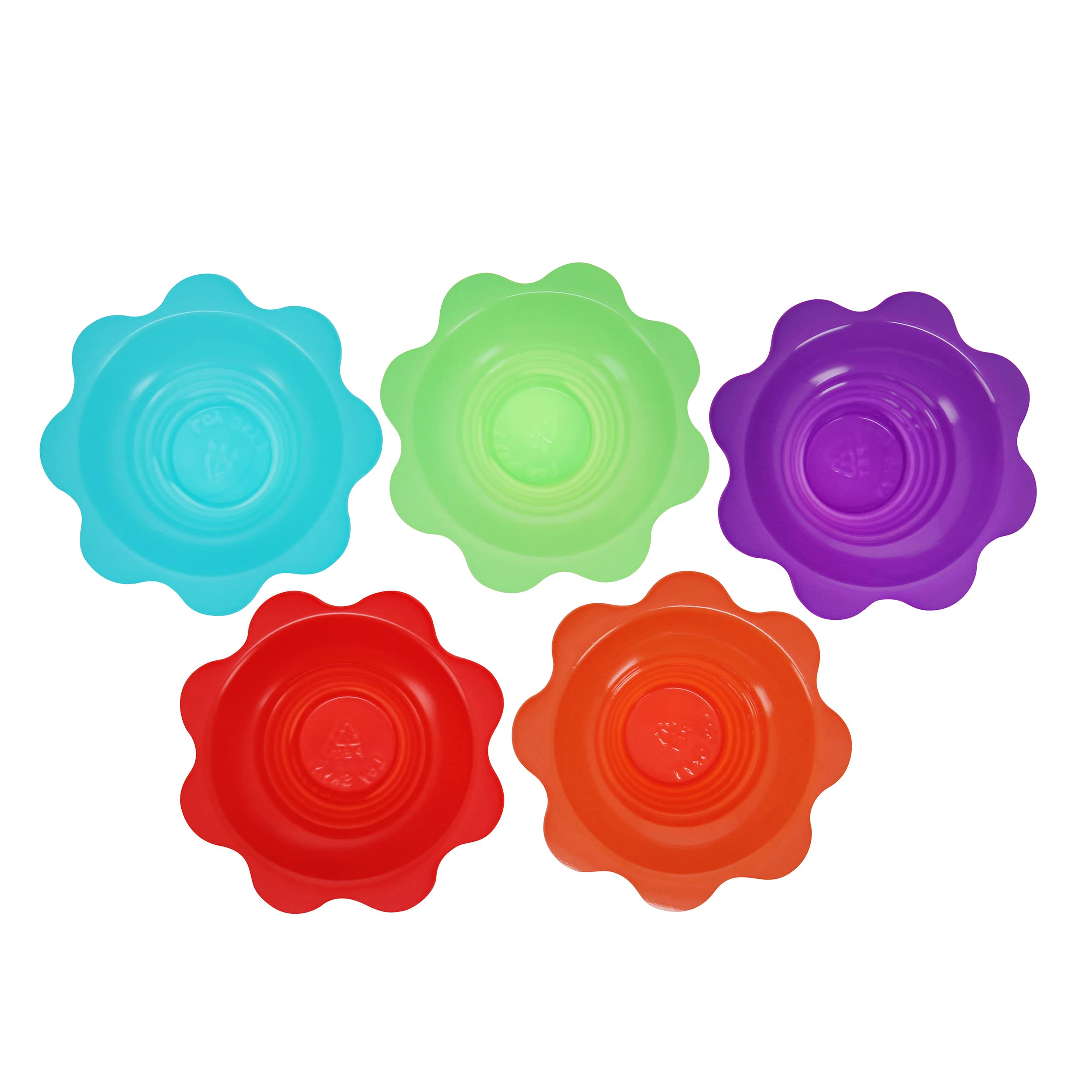 Lot45 Snow Cone Bowls - Reusable Colorful Plastic 100pc Shaved Ice Flower Cups - Holds 4oz of Desserts and Snacks