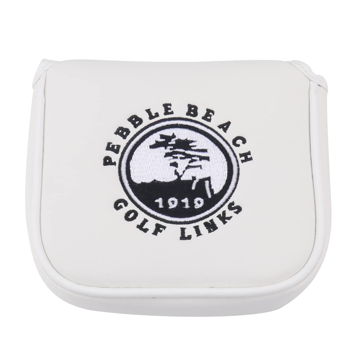 HISTAR Magnetic Closure Golf Square Mallet Shaped Putter Cover (White, Faux Leather) for Scotty Cameron, Universal Fit