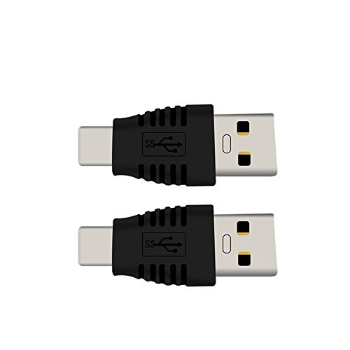rgzhihuifz Type-C Male to USB3.0 Male Adapter,USB C to USB A 5G 3A Converter, USB 3.1 AM to CM Support Data Synchronization and Charging, Suitable for Mobile Phones, Computers,2-Pack