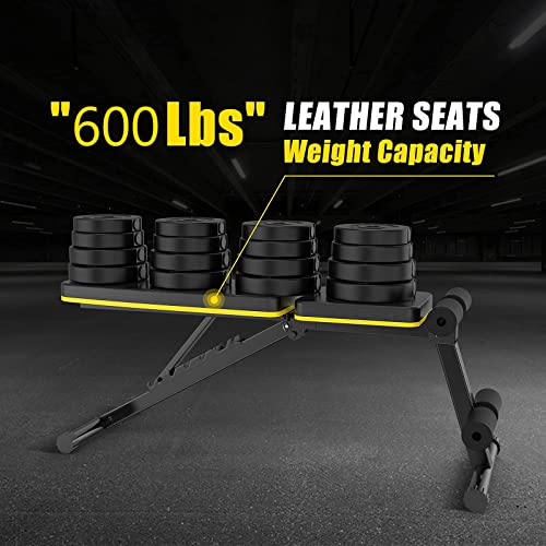 HITOSPORT Weight Bench, Adjustable Weight Bench, Strength Training Benches For Full Body Workout & Home Gym with Resistance Bands