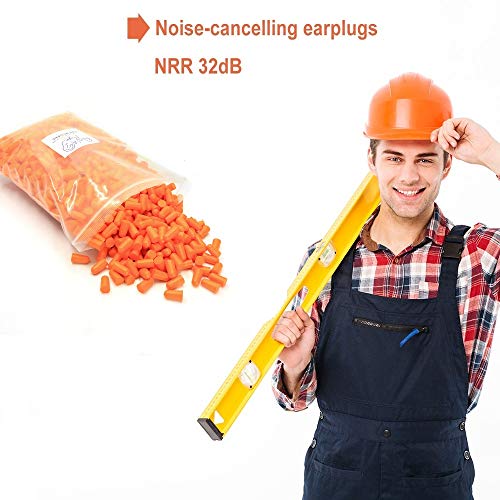 Quality Foam Ear Plugs 500 Pair - 32 dB Disposable Noise Cancelling High Decibel Sound Blocking Soft Ear Plugs - Dispenser Refill Safety Hearing Protection Bulk Ear Protection