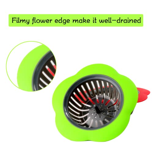 Owfvlazi Silicone Kitchen Sink Filter Strainer Set,4.5'' Universal Bathroom Sink Drain Stopper for Kitchen Waste, Garbage,Vegetable,Fruits,4 Pack