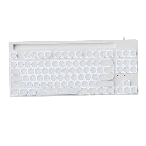 Ronyme Mechanical Gaming Keyboard Delicate Touch Replacement Plug and Play Wired Keypad for Desktop, White