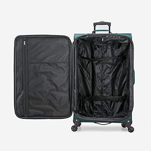 U.S. Traveler Aviron Bay Expandable Softside Luggage with Spinner Wheels, Teal, Carry-on 22-Inch