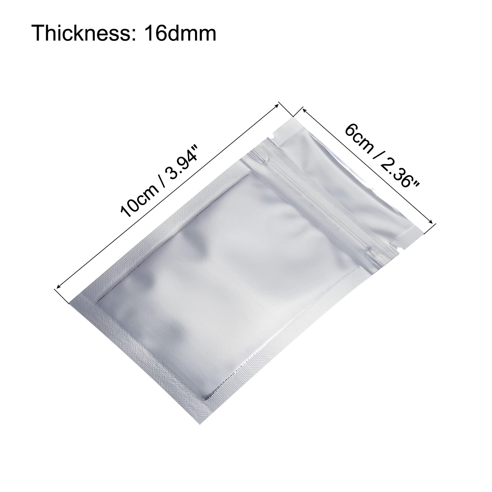 MECCANIXITY Holographic Bag 100 Pack 10cm x 6cm Resealable Smell Proof Bags for Food Storage