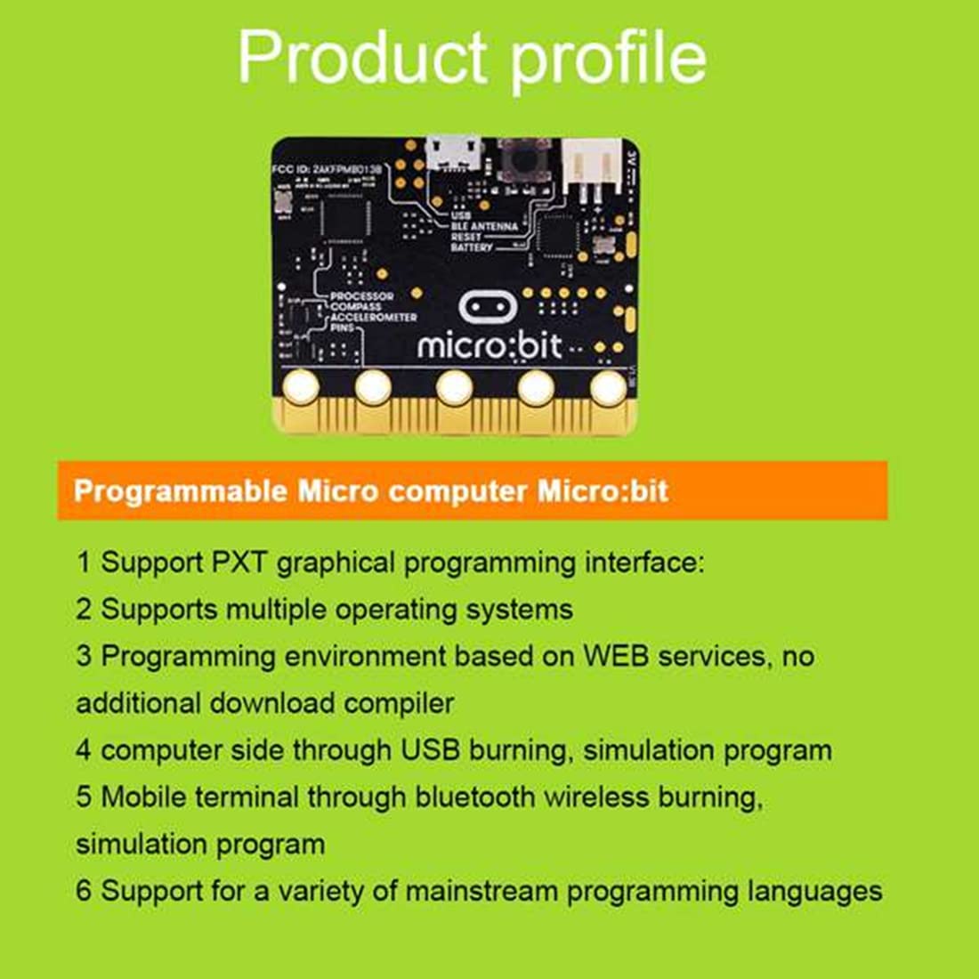 PRIZOM Microbit V1.5 GO Kit New Version Programmable Learning Development Board for DIY