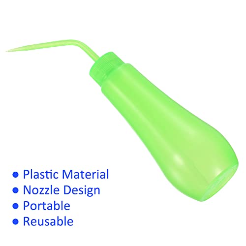 M METERXITY 2 Pack Squeeze Bottle - Plant Watering Wash Bottles Bent Tip Mouth Plastic, Apply to Indoor/Outdoor/Garden (250ml Green)