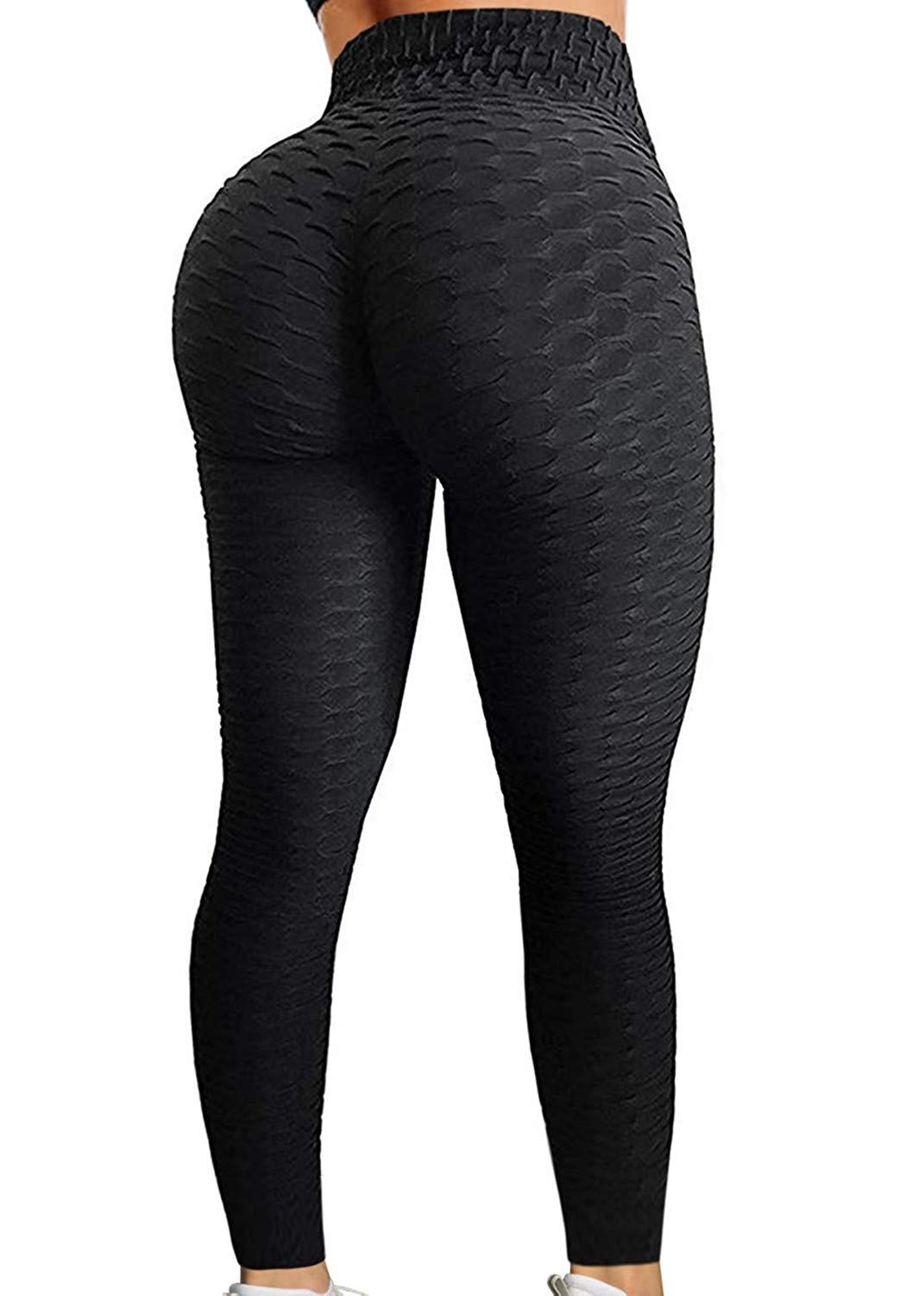 HLZKU Anti-Cellulite Compression Leggings, Women's High Waisted Capris Yoga Pants Cellulite Oppressing Mesh Fat Burner Running Tights Design (Medium, Black)