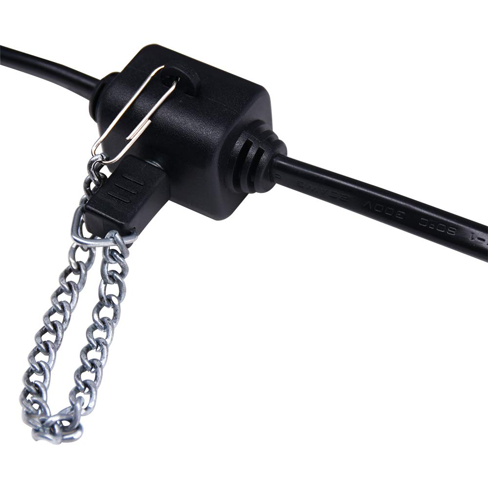 Limoss 11.6 Feet 2 pin Power Supply Extension Cord Replacement with Lock Out Safety Key for Lift Chairs Power Recliners